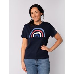 wat? Apparel T-Shirt Regenbogen in Dunkelblau | Gr.: 40
