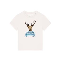 wat? Apparel T-Shirt Hirsch in Off White | Gr.: 36