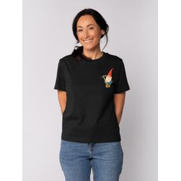 wat? Apparel T-Shirt Gartenzwerg in Schwarz | Gr.: 34