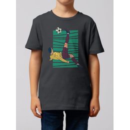 wat? Apparel T-Shirt Fu&szlig;ball in Grau | Gr.: 152-164