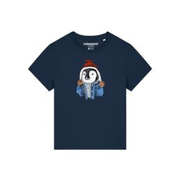 wat? Apparel T-Shirt Pinguin in Dunkelblau | Gr.: 34