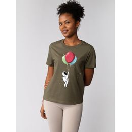 wat? Apparel T-Shirt Little Balloon Astronaut in Khaki | Gr.: 38