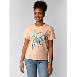 wat? Apparel T-Shirt Blaues Damenrad in Fraiche Peche | Gr.: 40
