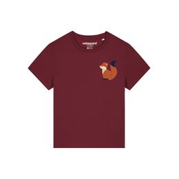 wat? Apparel T-Shirt Cute Fox in Weinrot | Gr.: 38