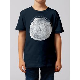 wat? Apparel T-Shirt Baumscheibe in Dunkelblau | Gr.: 134-146