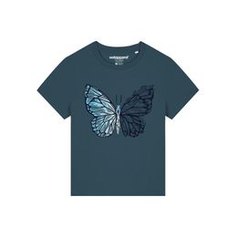 wat? Apparel T-Shirt Crystal Butterfly in Petrol | Gr.: 38