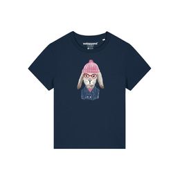 wat? Apparel T-Shirt Hase in Dunkelblau | Gr.: 40