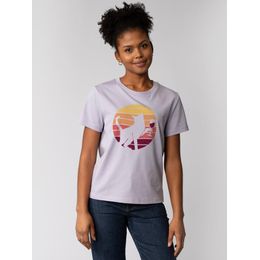 wat? Apparel T-Shirt Sunset Katze & Rotwein in Lavender | Gr.: 44