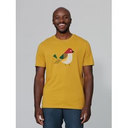 wat? Apparel T-Shirt Vogel in Ocker | Gr.: 54