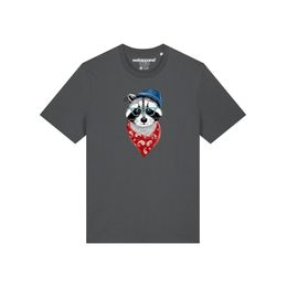 wat? Apparel T-Shirt Waschb&auml;r in Grau | Gr.: 54