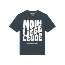 wat? Apparel T-Shirt Moin liebe Leude in India Ink Grey | Gr.: 56