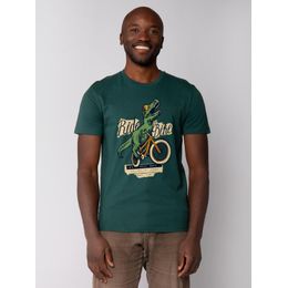 wat? Apparel T-Shirt T-Rex Fahrrad in Dunkelgr&uuml;n | Gr.: 56