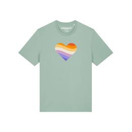 wat? Apparel T-Shirt Rainbow Heart in Aloe | Gr.: 48