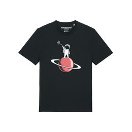 wat? Apparel T-Shirt Astronaut says Hi in Schwarz | Gr.: 56