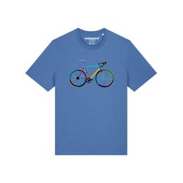 wat? Apparel T-Shirt Fahrrad by night in Bright Blue | Gr.: 58