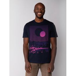 wat? Apparel T-Shirt Sun and Moon Skyline in Dunkelblau | Gr.: 58