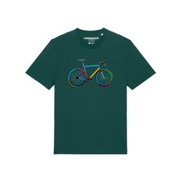 wat? Apparel T-Shirt Fahrrad by night in Dunkelgr&uuml;n | Gr.: 50