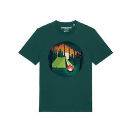 wat? Apparel T-Shirt Zelten in Dunkelgr&uuml;n | Gr.: 52