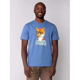 wat? Apparel T-Shirt Fuchs in Bright Blue | Gr.: 52