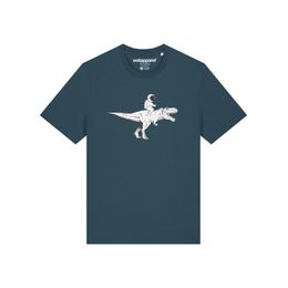 wat? Apparel T-Shirt Astronaut on T-Rex in Petrol | Gr.: 56