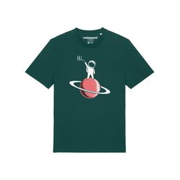 wat? Apparel T-Shirt Astronaut says Hi in Dunkelgr&uuml;n | Gr.: 54