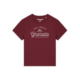 wat? Apparel T-Shirt Glei Sp&uuml;t's Granada in Weinrot | Gr.: 34