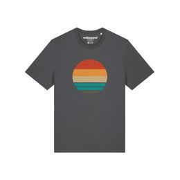 wat? Apparel T-Shirt Retro Sunset Ocean in Grau | Gr.: 50