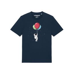 wat? Apparel T-Shirt Little Balloon Astronaut in Dunkelblau | Gr.: 46
