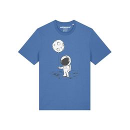 wat? Apparel T-Shirt Kleiner Astronaut mit Luftballon in Bright Blue | Gr.: 48