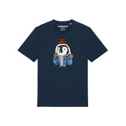 wat? Apparel T-Shirt Pinguin in Dunkelblau | Gr.: 50