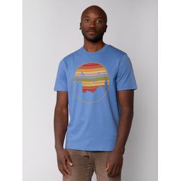 wat? Apparel T-Shirt Sunset Berge & Tannen in Bright Blue | Gr.: 56