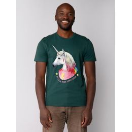 wat? Apparel T-Shirt Flash, the unicorn in Dunkelgr&uuml;n | Gr.: 48