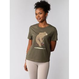 wat? Apparel T-Shirt Fahrradb&auml;r in Khaki | Gr.: 42