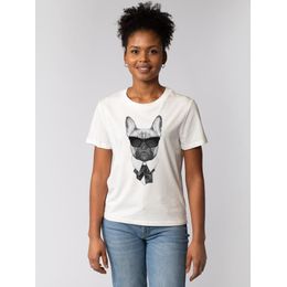 wat? Apparel T-Shirt Ein fescher Hund in Off White | Gr.: 40