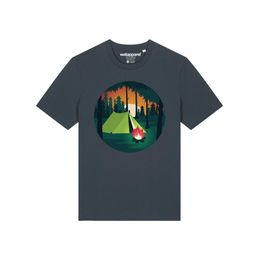 wat? Apparel T-Shirt Zelten in India Ink Grey | Gr.: 54