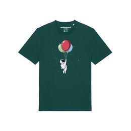wat? Apparel T-Shirt Little Balloon Astronaut in Dunkelgr&uuml;n | Gr.: 46