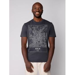wat? Apparel T-Shirt City maps Berlin Landkarte in India Ink Grey | Gr.: 46