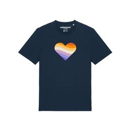 wat? Apparel T-Shirt Rainbow Heart in Dunkelblau | Gr.: 54