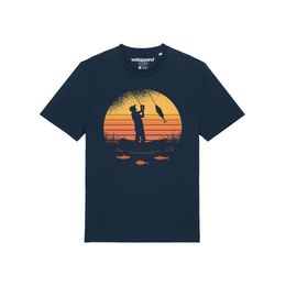 wat? Apparel T-Shirt Angler in Dunkelblau | Gr.: 54