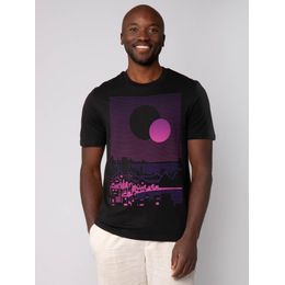 wat? Apparel T-Shirt Sun and Moon Skyline in Schwarz | Gr.: 46