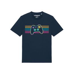 wat? Apparel T-Shirt Retro Joystick in Dunkelblau | Gr.: 58