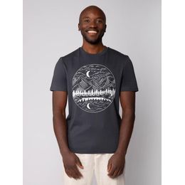wat? Apparel T-Shirt Mountains by night in India Ink Grey | Gr.: 48