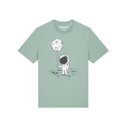 wat? Apparel T-Shirt Kleiner Astronaut mit Luftballon in Aloe | Gr.: 46
