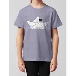 wat? Apparel T-Shirt Astronaut in paper boat in Lavender | Gr.: 110/116