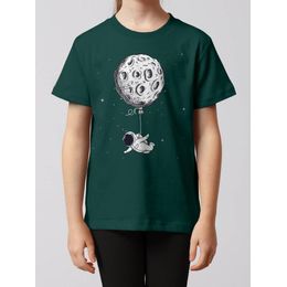 wat? Apparel T-Shirt Funny Spaceman in Dunkelgr&uuml;n | Gr.: 152-164