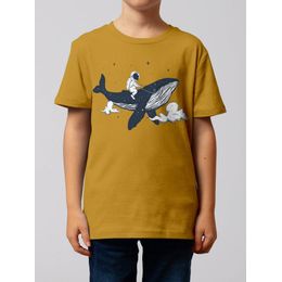 wat? Apparel T-Shirt Spacewhale in Ocker | Gr.: 152-164