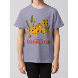 wat? Apparel T-Shirt Tiger Kleine Schwester in Lavender | Gr.: 110/116