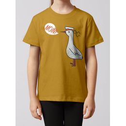 wat? Apparel T-Shirt Moin Seagull in Ocker | Gr.: 152-164