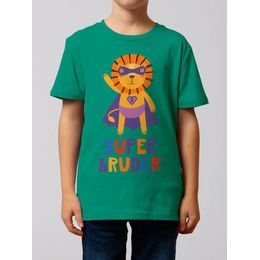 wat? Apparel T-Shirt L&ouml;we Superbruder in Go Green | Gr.: 122/128