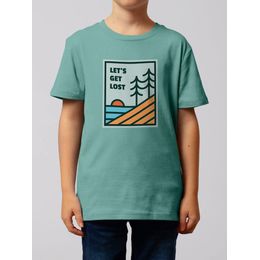 wat? Apparel T-Shirt Let's Get Lost in Teal Monstera | Gr.: 122/128